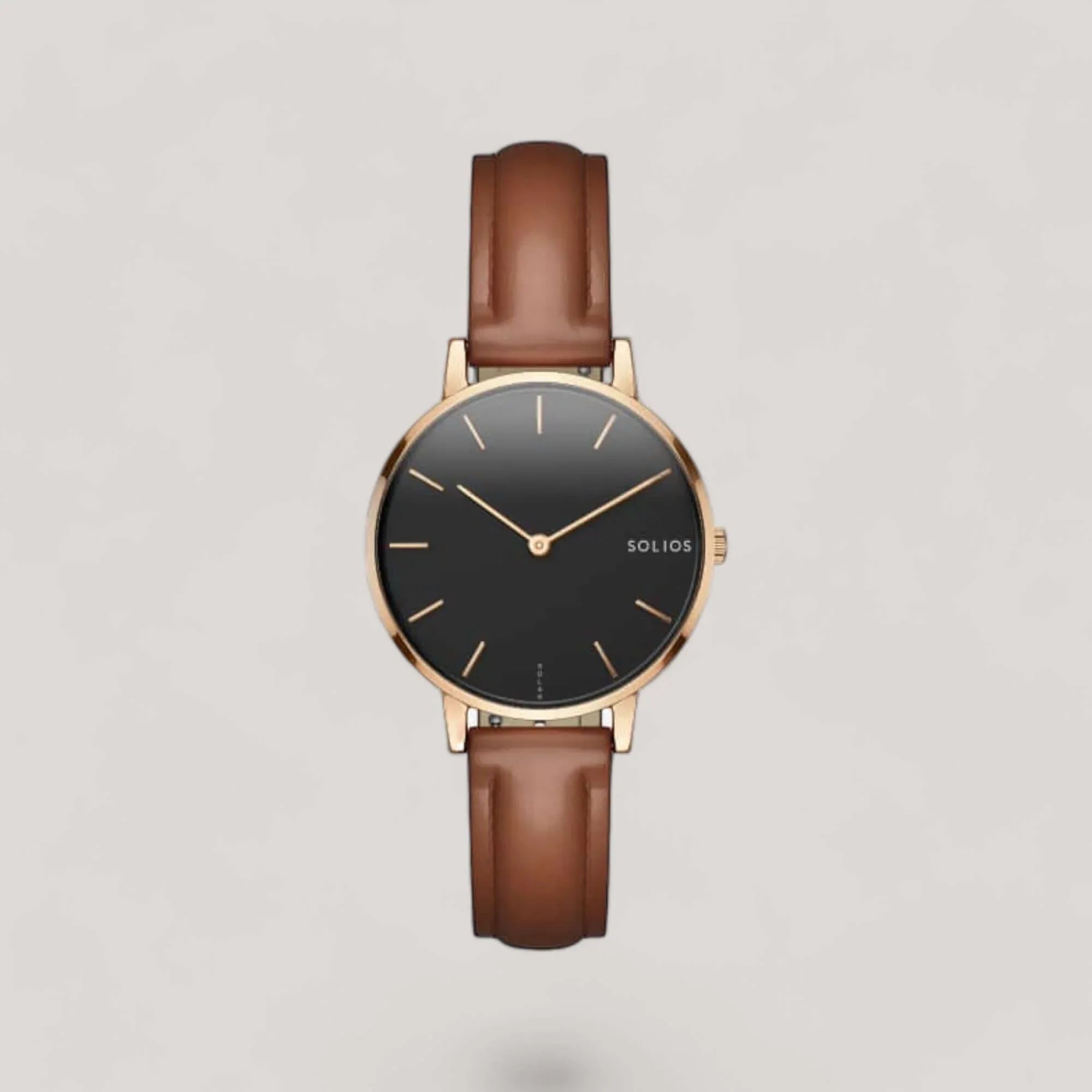 The Solar Mini | Black Dial - Rose Gold Case | SOLIOS Watches – allTRUEist