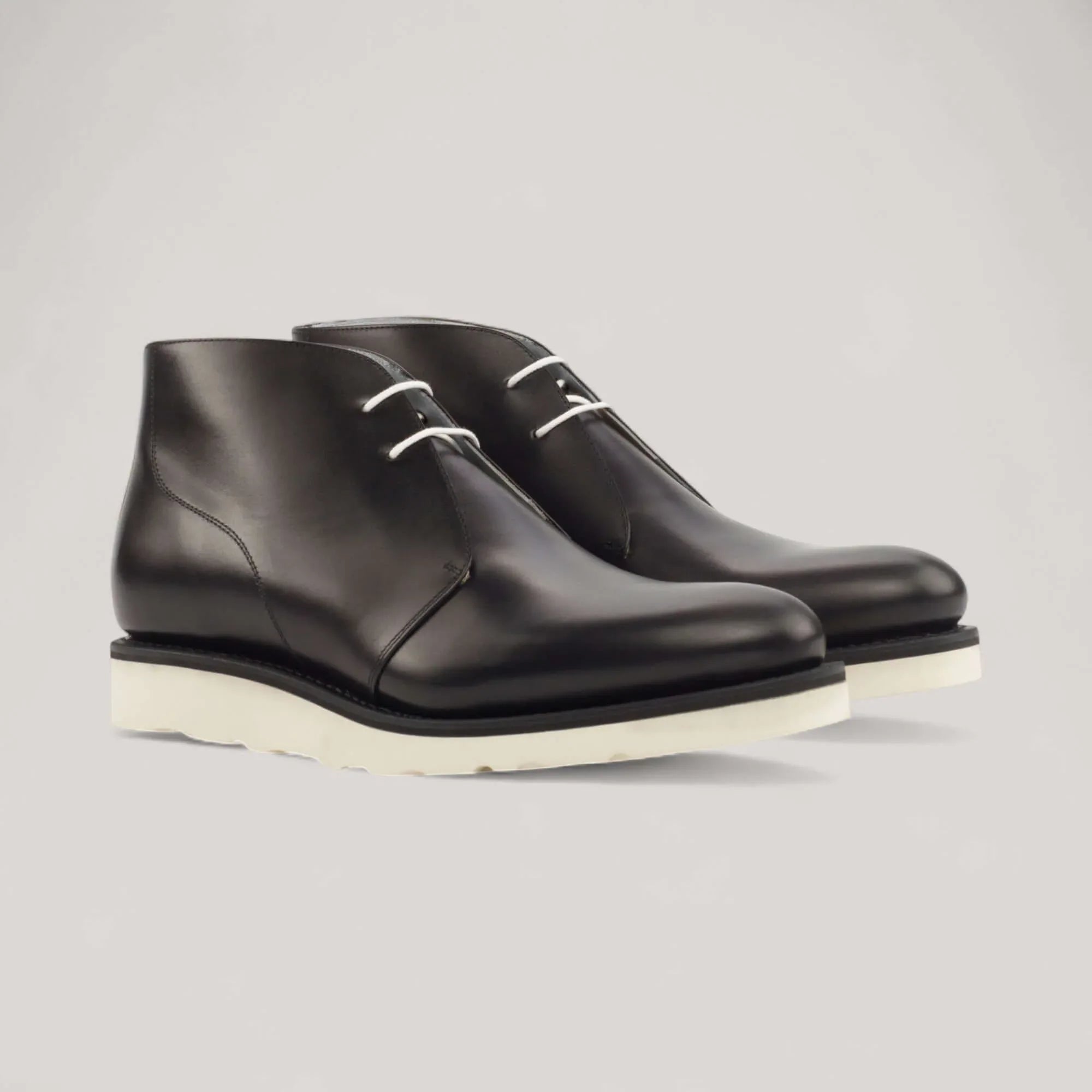 Chukka Wedge Boots - Black - Box Calf | Blake Welt – allTRUEist