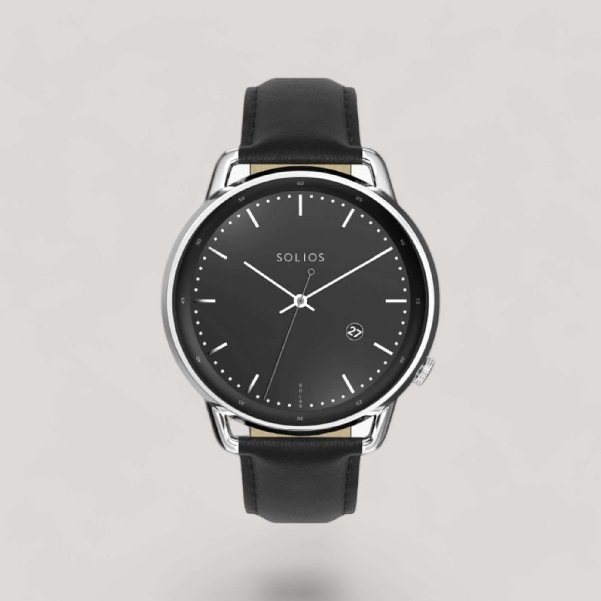 The Solar Curve | Black Dial - Silver Case | SOLIOS
